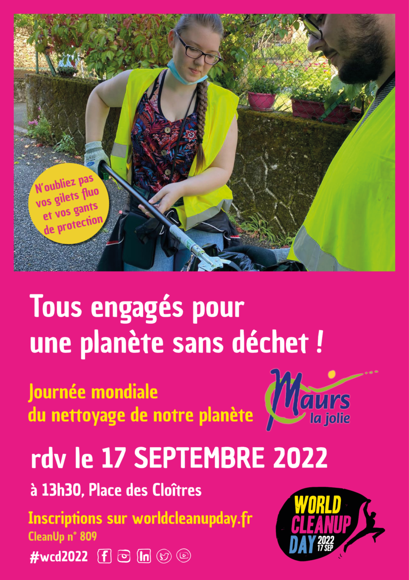 World CleanUp Day 2022 : Tous engagés pour une planète sans déchets - Ville de Maurs
